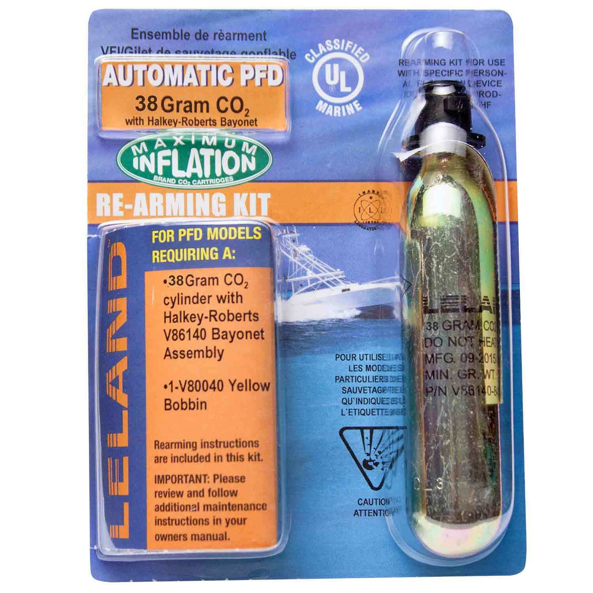 LELAND–Inflatable Life Jacket Rearming Kit, Automatic, 38 g., 1/2" Bay ...